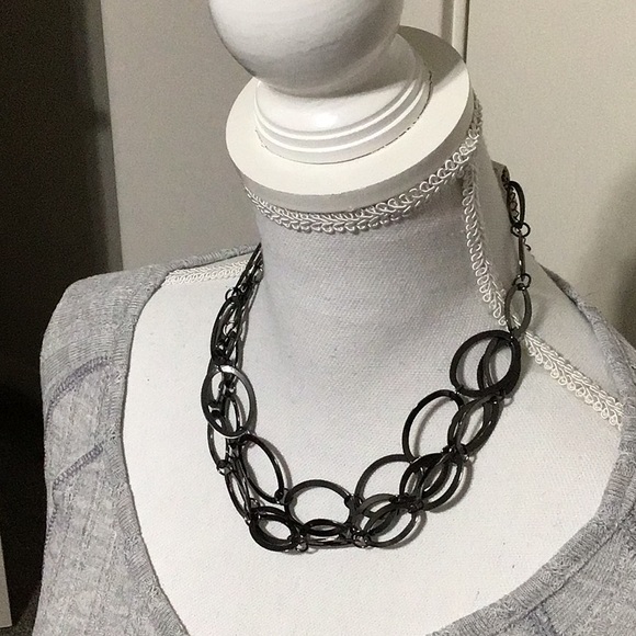 George | Jewelry | Nwt 3 Layer Charcoal George Chain Necklace | Poshmark